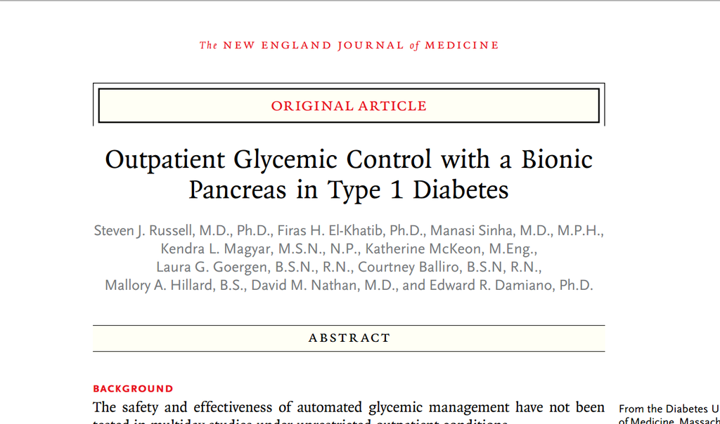 NEJM_Snippet » Bionic Pancreas | Blog Archive | Boston University