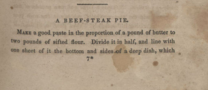 Cookbooks & History: A Beef-Steak Pie | Gastronomy Blog