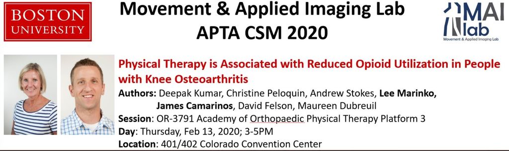 Research Presentation at APTA CSM 2020 | Movement & Applied Imaging Lab
