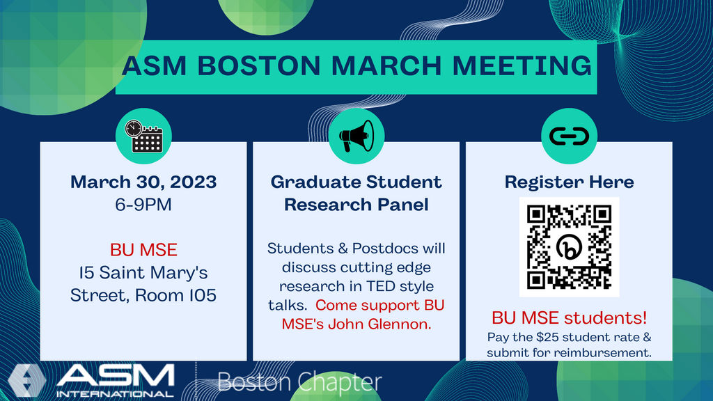 3/30/23 ASM Boston: Student Research Panel | Material Science ...