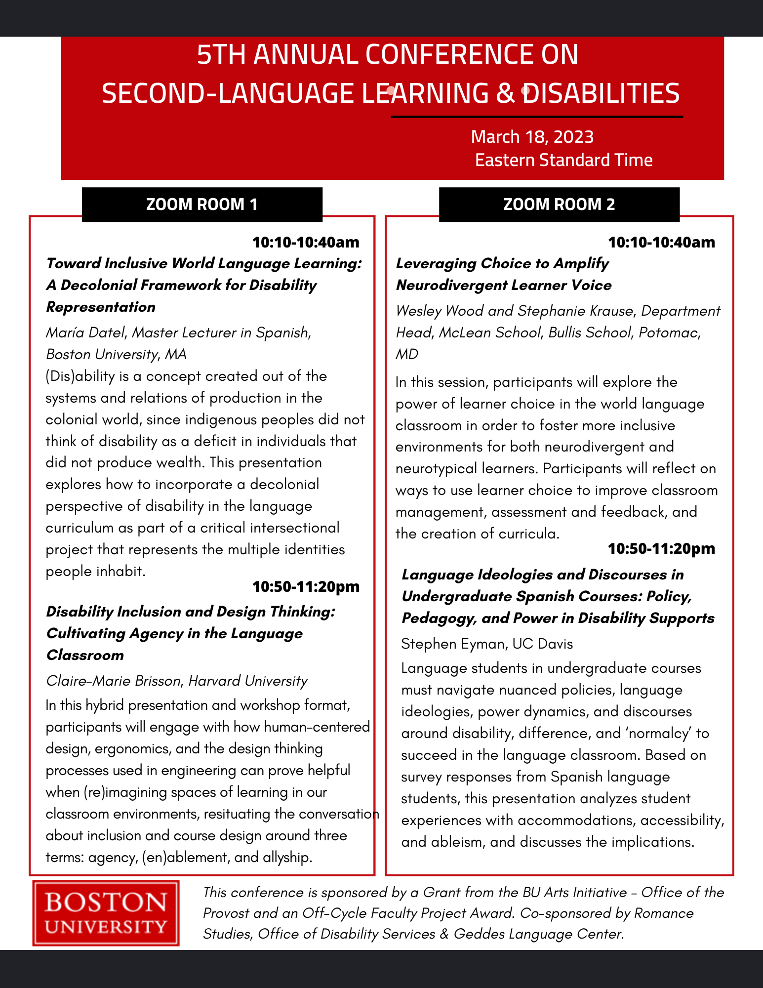 Schedule | Second-Language Learning & Disabilities Conference